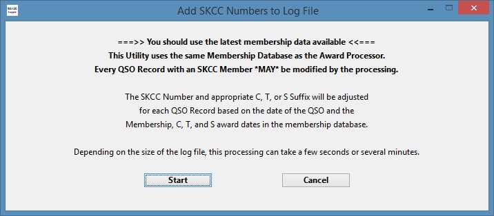 Adding SKCC Numbers to a Log File