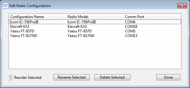 Editing Current Radio Configurations