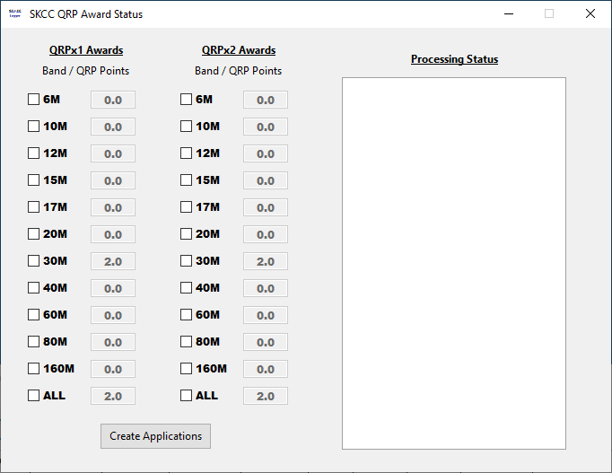 Creating SKCC Award Applications
