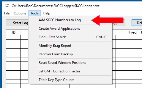 Adding SKCC Numbers to a Log File