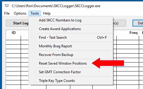 Resetting Saved Window Positions